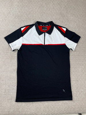 Stone Falcon Polo Shirt Mens Size M 1/4 Zip Pullover Short Sleeve Black ...