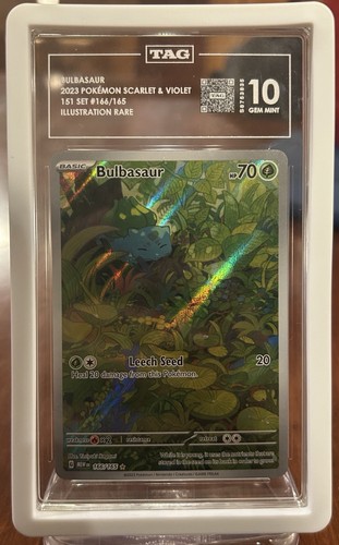 Pokemon Bulbasaur SV 151 166/165 Illustration Rare EN-Mew #166 GEM MINT ...