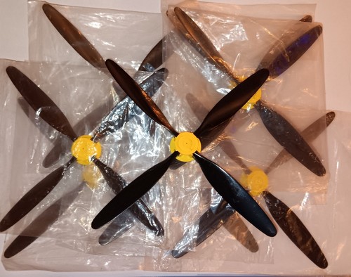 8 x FSK props (by FLYING STYRO KIT) 226mm dia. four bladed props. New ...