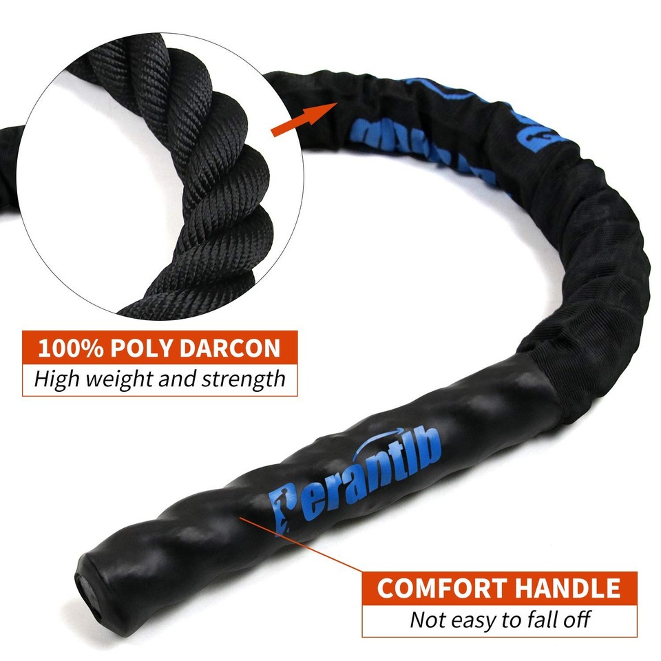 Battle rope with wear-resistant nylon protective sleeve ，Heavy Battle ...