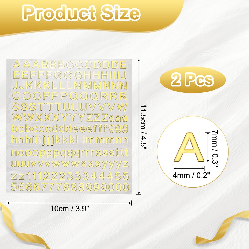 2 Sheets Letter Stickers 0.28" Mini Letter Stickers Alphabet Stickers ...