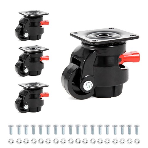 Heavy Duty Leveling Machine Casters 2200 LBS, Upgraded Ratchet Arm ...