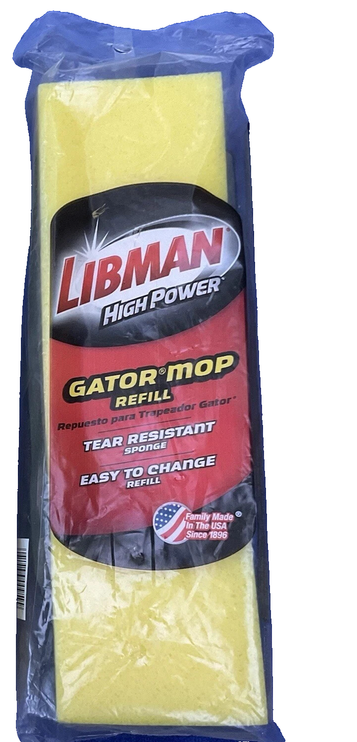 Libman Gator Mop Refill Sponge Mop Tear Resistant Easy To Change ...