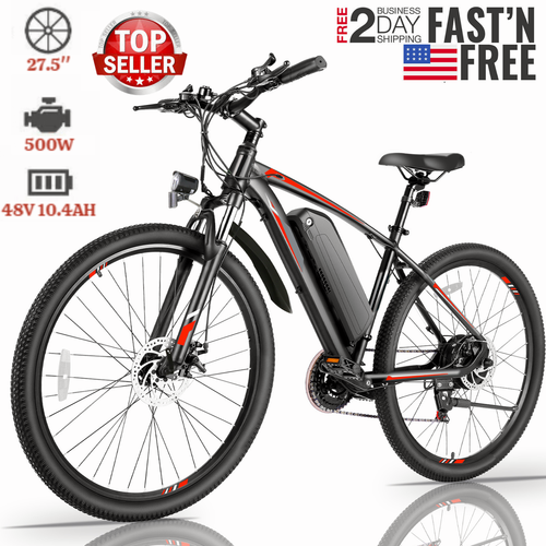 27.5in Electric Bike, 500W Electric Bicycles for Adults Ebike 48V Mountain Bike~ | eBay