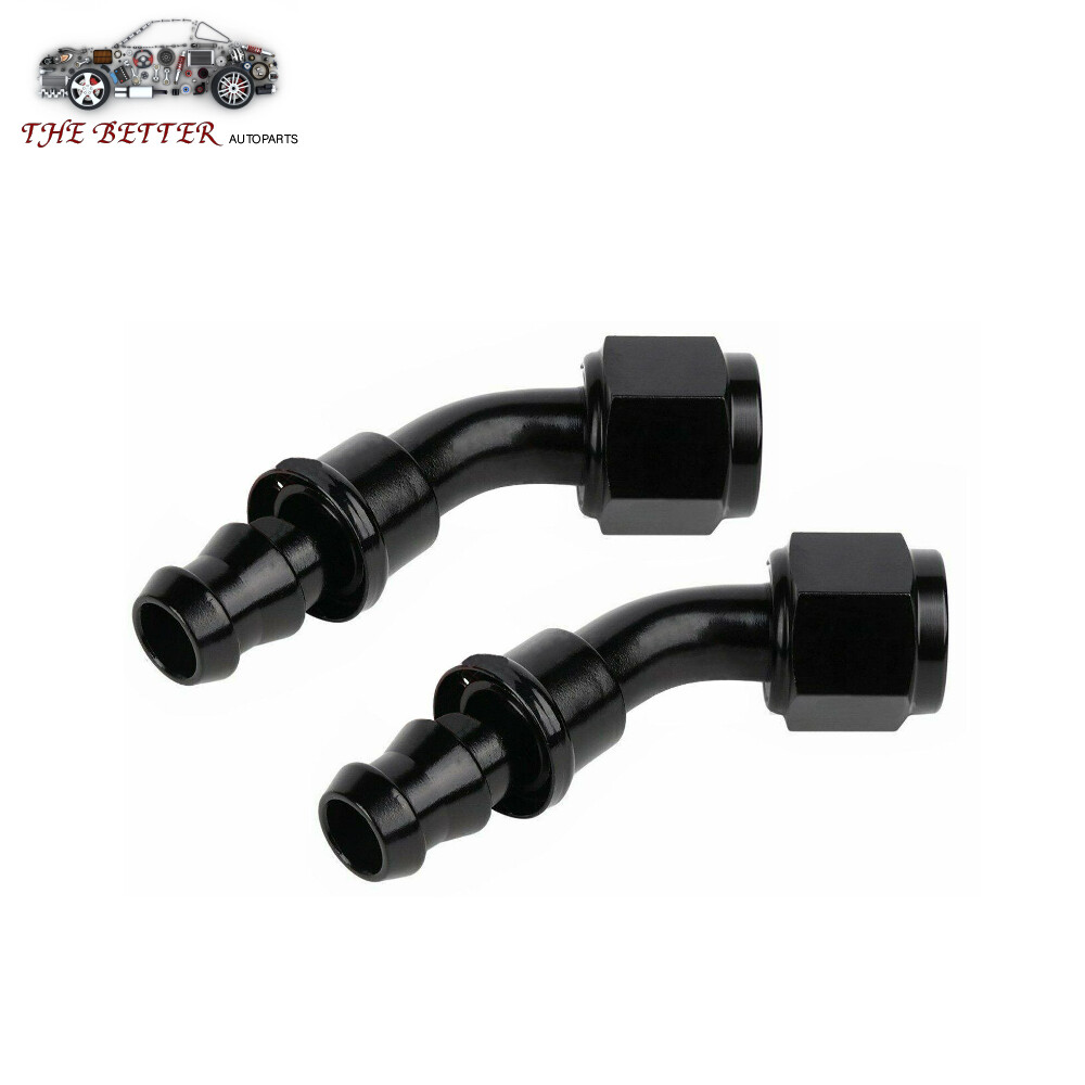2pcs 4AN 6AN 8AN 10AN 12AN 45° Push Lock Hose End Fitting Fuel Line ...