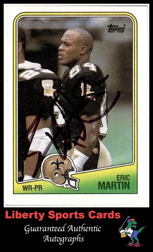 1988 Topps Eric Martin #58 Authentic Autographed Card New Orleans ...