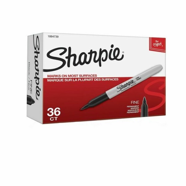 Sharpie 1884739 Permanent Marker Fine Point 36 Pieces - Black for sale ...