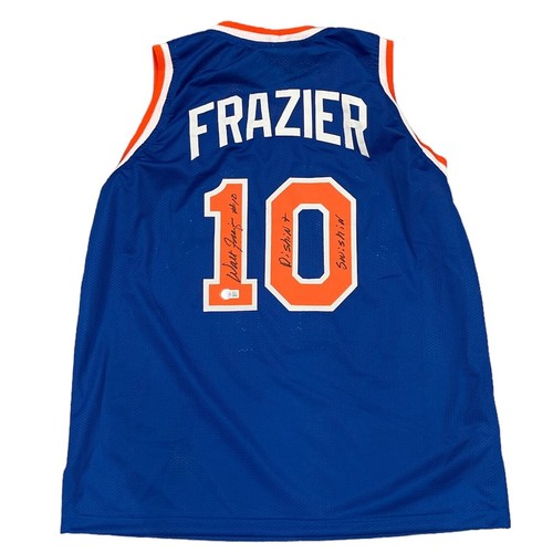 Walt Frazier Signed Knicks Custom Jersey w/ Dishin Swishin Beckett Wit ...