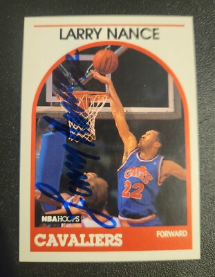 Larry Nance Autograph Signed 1989 NBA Hoops Cleveland Cavaliers | eBay