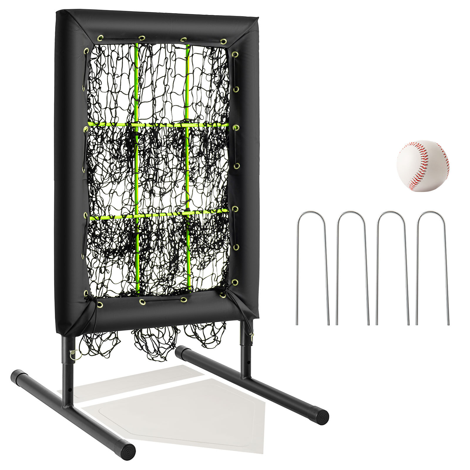 9 Hole Baseball Pitching Net With Strike Zone, 9 Pockets Pitchers Throw ...