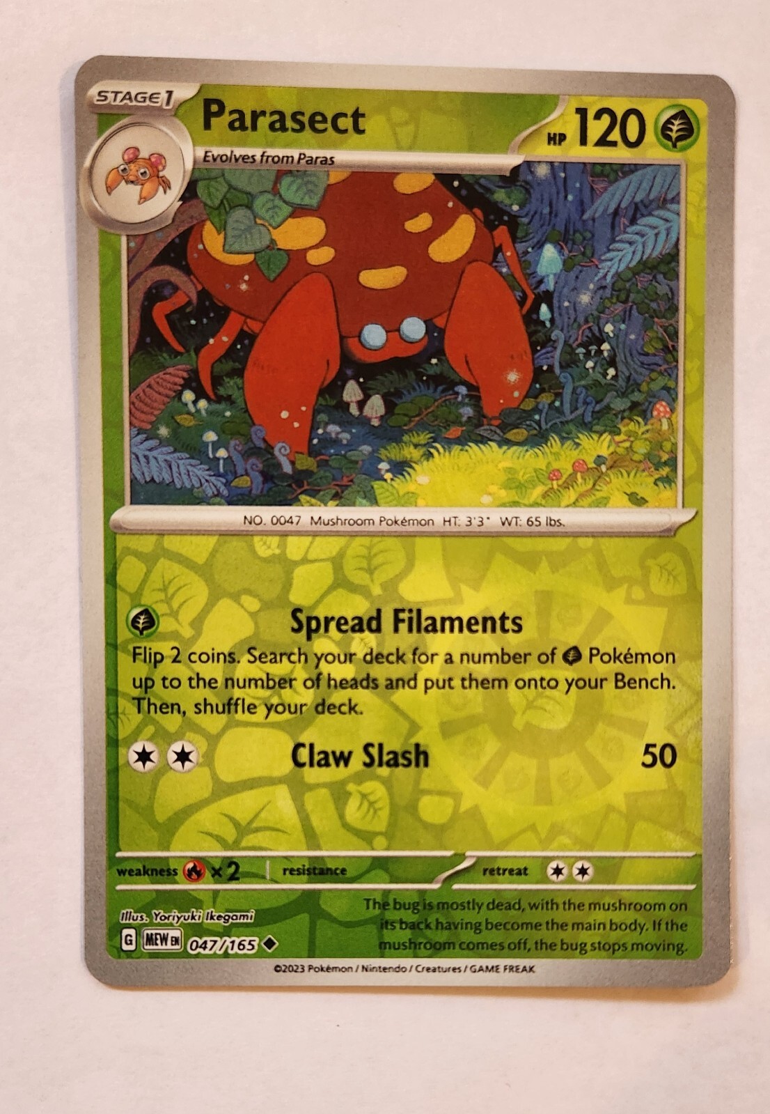 Pokemon TCG - Parasect Reverse Holo - 047/165 - Scarlet & Violet 151 | eBay