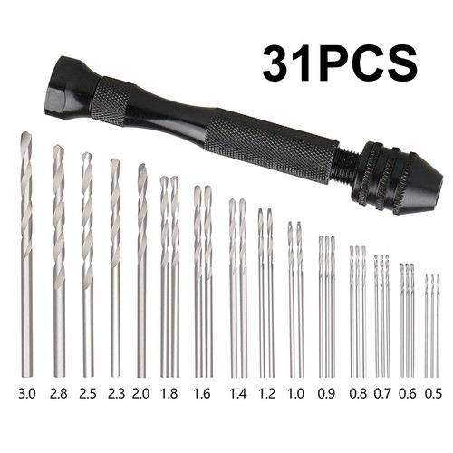 Set 31pcs Rotary Twisted Drill Bit Pin Vise Holder Pen Micro Precision ...