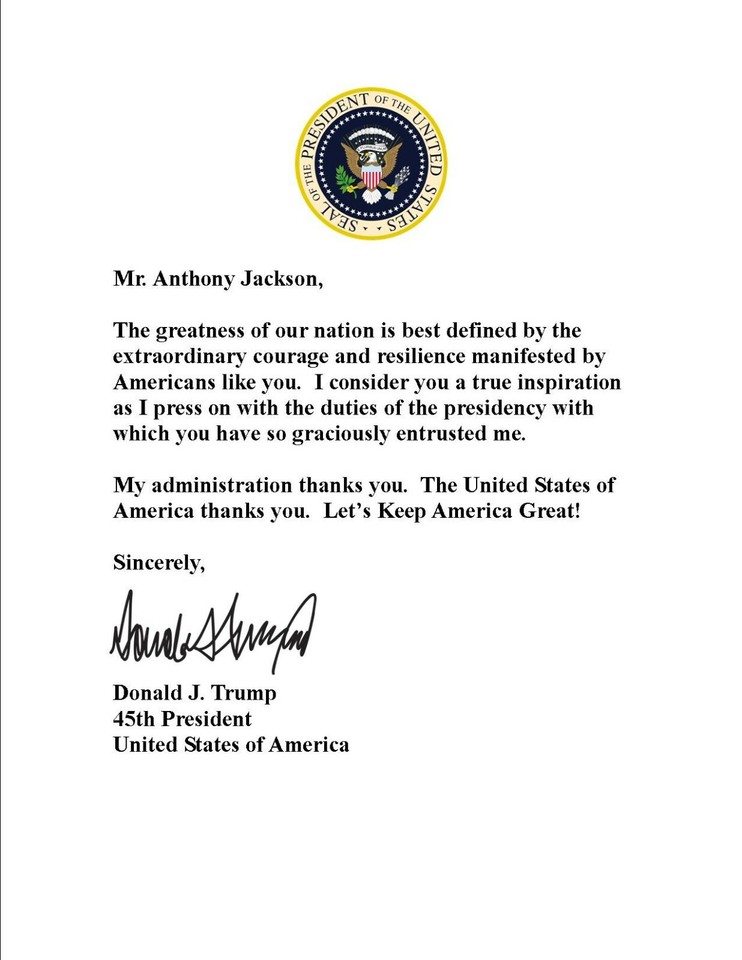 Donald Trump signed letter 8.5 x 11 Customized YOUR NAME make America ...