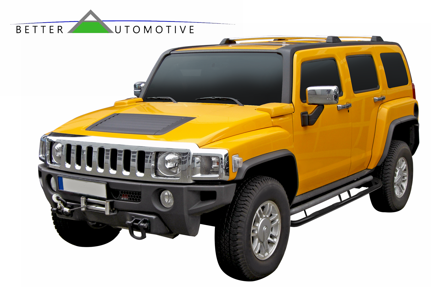 3" Black Side Step Rails for 2003-2010 Hummer H2/H2 SUT Nerf Bars ...