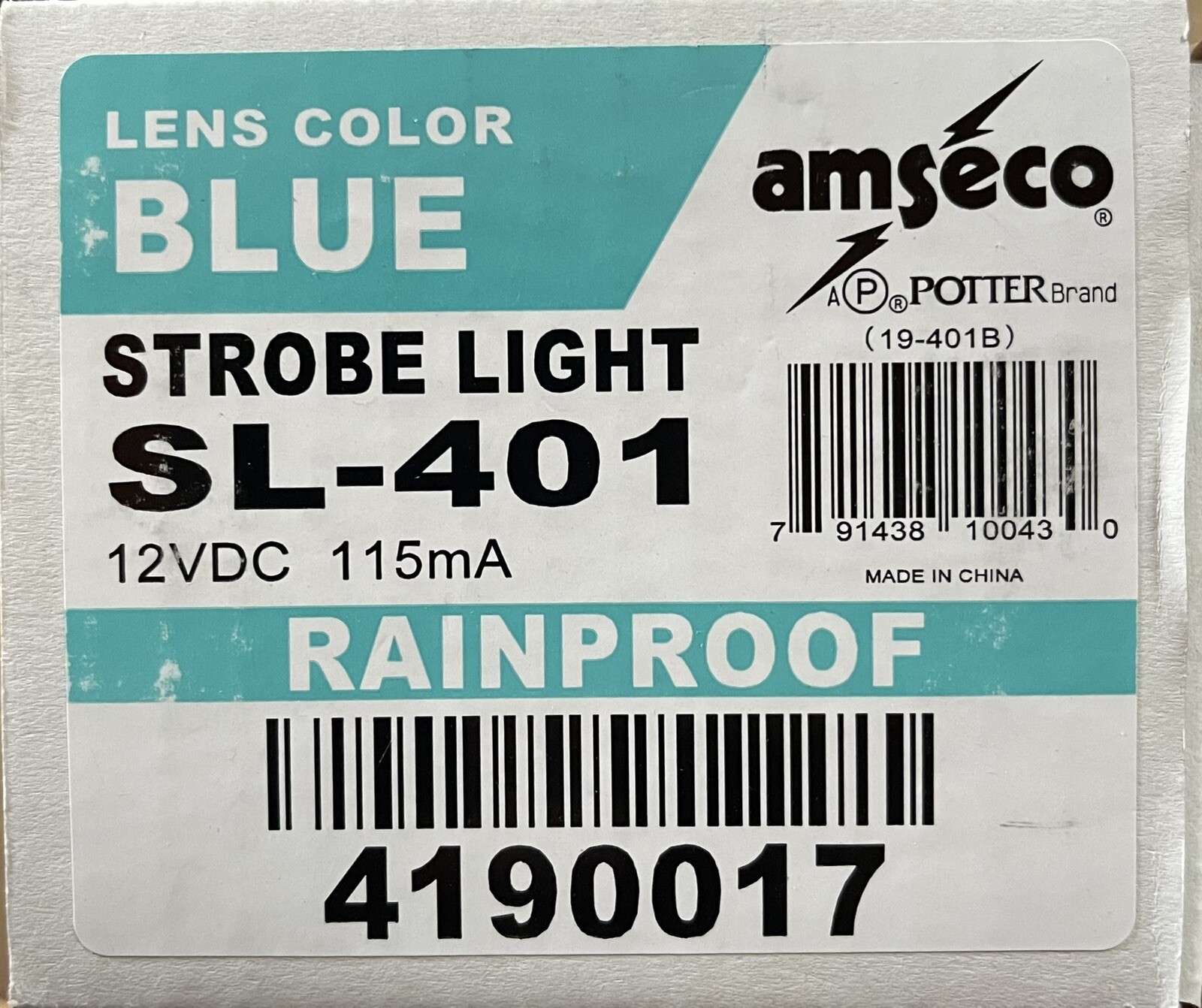 Amseco SL-401 - Strobe Light, Blue Lens | eBay