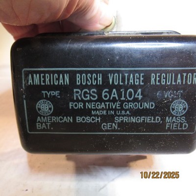 Vintage AMERICAN BOSCH 6 VOLT GENERATOR REGULATOR RGS 6A104 | eBay