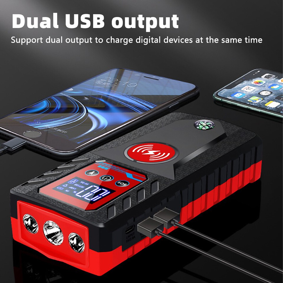 8000A Peak Car Jump Starter Booster Jumper Portable Power Bank Battery ...