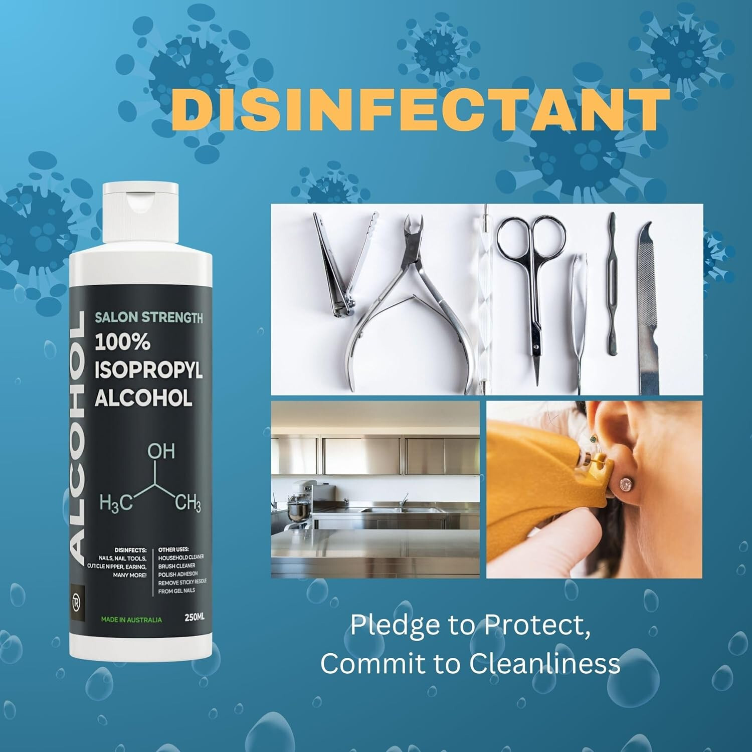 100% Isopropyl Alcohol IPA Cleaner & Rubbing Alcohol Multi-Purpose Use ...