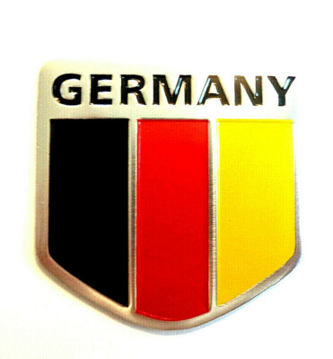 German Flag Emblem Decal Sticker ALUMINUM 3D 2"X2" Auto Car Germany | eBay