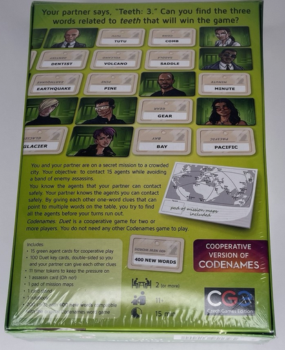 Codenames Duet Two Player Word Deduction Game by Czech Games NEW SEALED ...