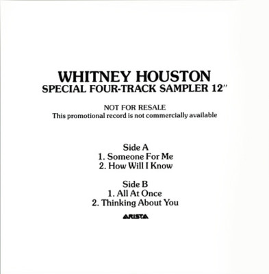 Whitney Houston – Special Four-Track Sampler 12" (1985) Arista – ARIST ...