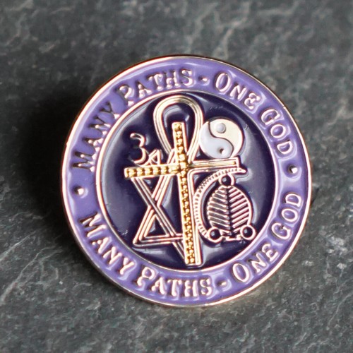 Vintage Pin - Many Paths One God Purple Enamel - Lapel Tac Gold Tone ...