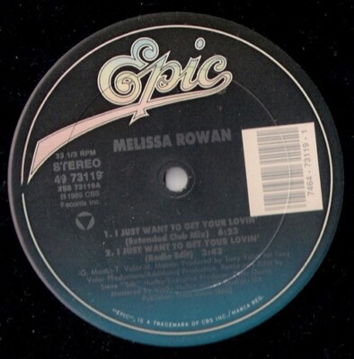 Melissa Rowan- I Just Want To Get Your Lovin' House 1989 49-73119 Vinyl ...