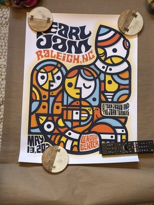 Pearl Jam Don Pendleton Signed Artist Edition Poster Raleigh AP X Out ...