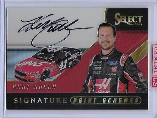 KURT BUSCH 2017 PANINI SELECT SIGNATURE PAINT SCHEMES RED PRIZMS ...