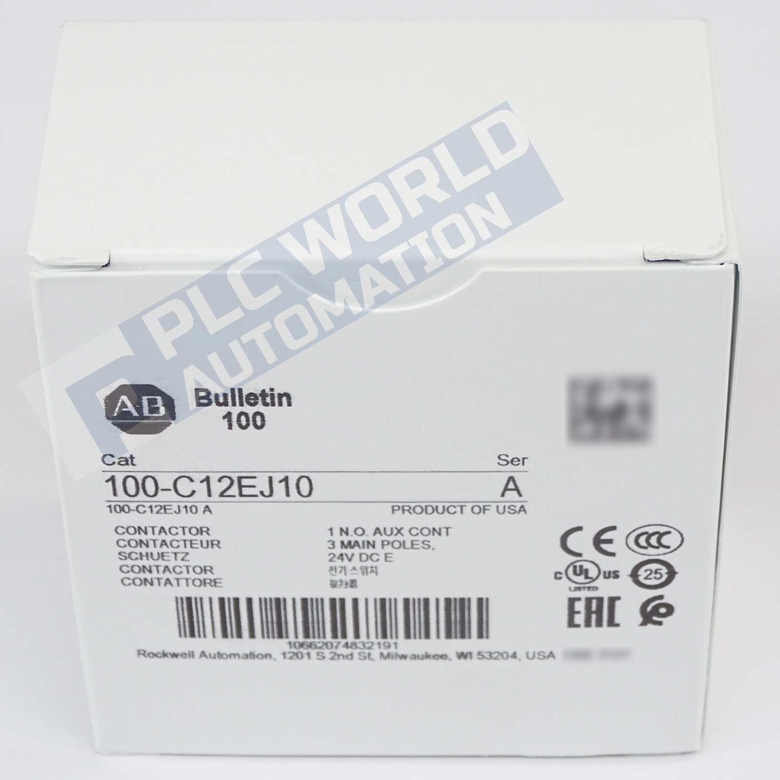 2021 Brand New Allen Bradley 100-C12EJ10 /A IEC Contactor, 24V DC, 3 ...