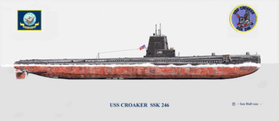 USS Croaker SSK-246 Submarine Print US Navy | eBay