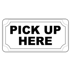 Pick Up Here Black Retro Vintage Style Metal Sign - 8 In X 12 In With ...