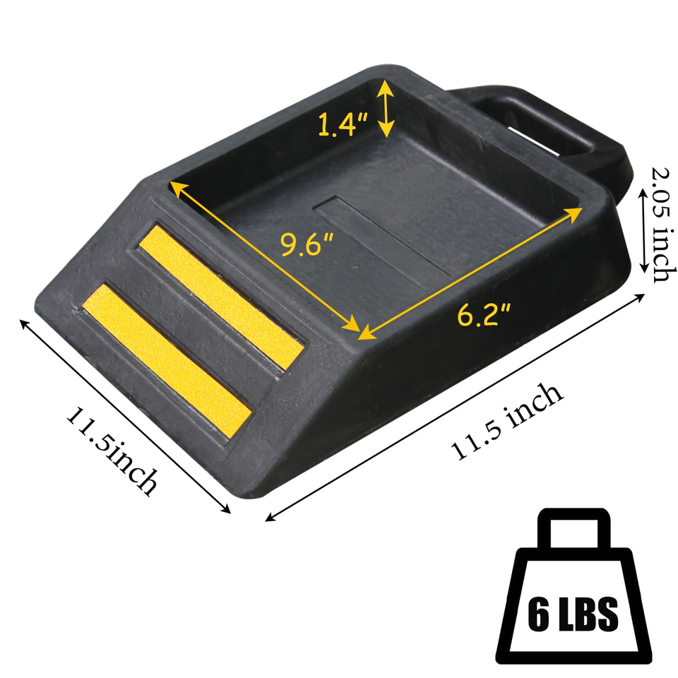 2 Packs Pallet Jack Stopper Premium Rubber Wheel Chock for Trailer or ...