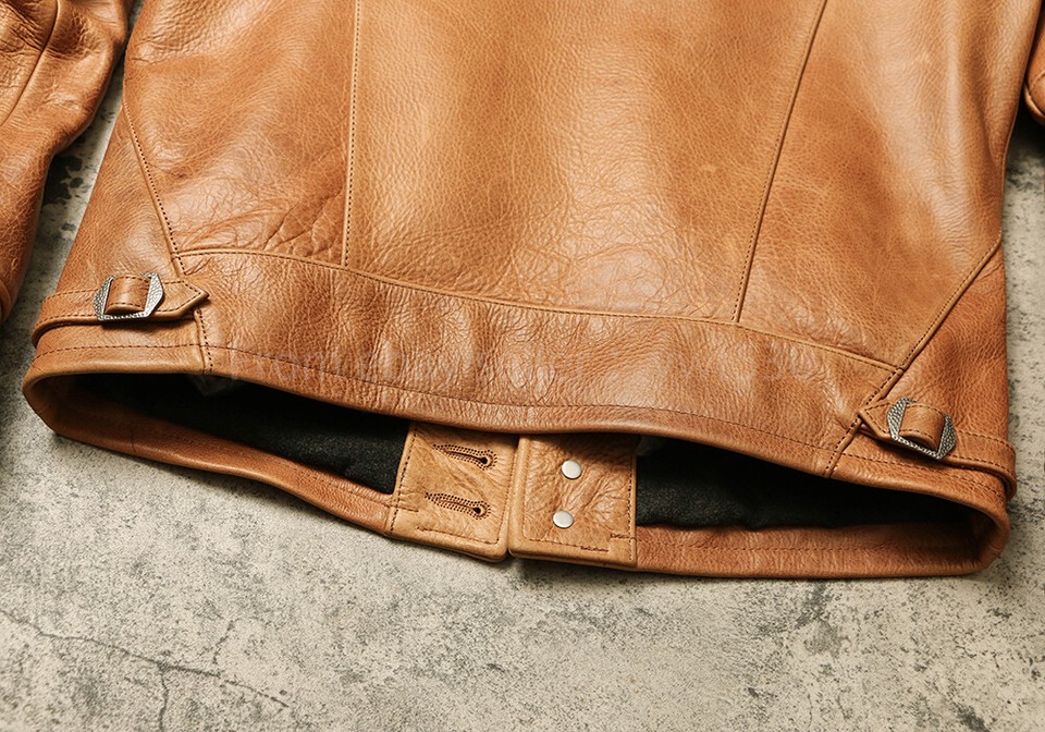 Full Grain Batik 1.6mm Heavy Cowhide Men's Farmer Retro Leather Jacket ...