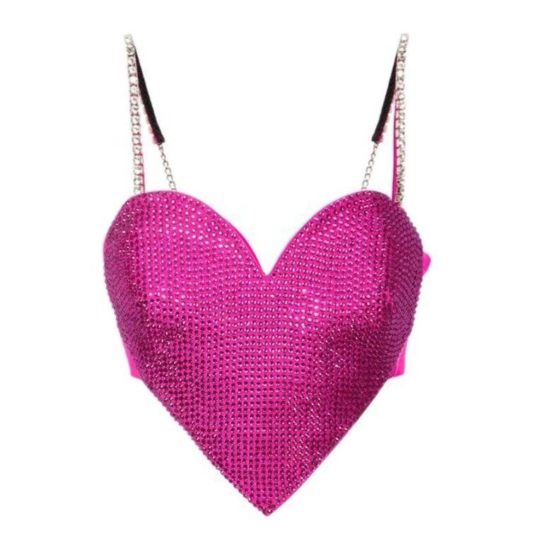 Sale! Buy Now! Handmade Beaded Crystal Heart Top, Fuchsi Top, Custom ...