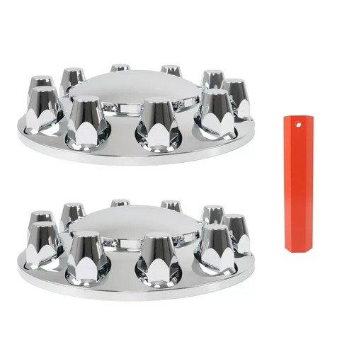 Front Hub Caps Covers for Semi Trucks Wheel Axle Chrome ABS Plastic ...