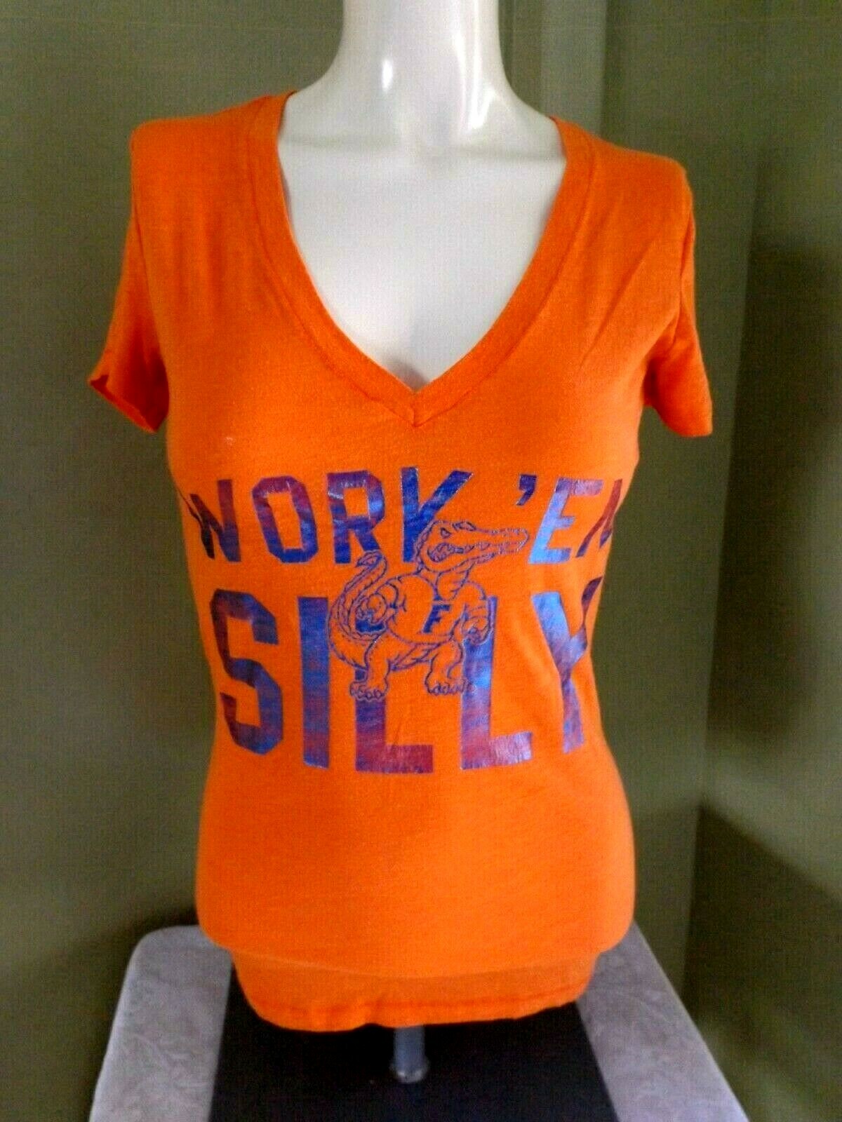 PINK VICTORIAS SECRET FLORIDA GATORS WORK 'EM SILLY T-SHIRT * ORANGE ...