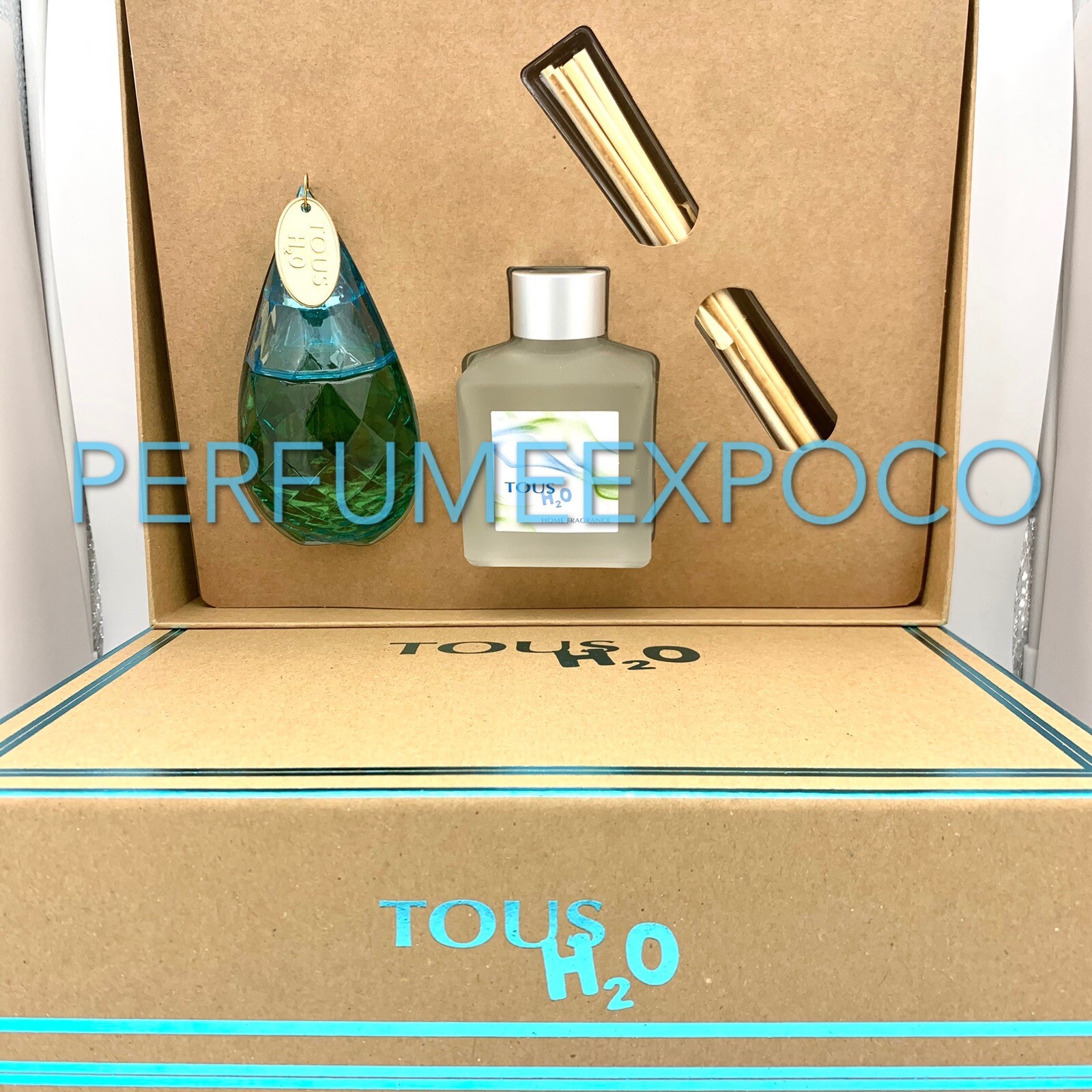 TOUS H20 WOMEN 2PC SET 3.4oz EDT Spr + Home Frag. Wood Sticks RARE ...