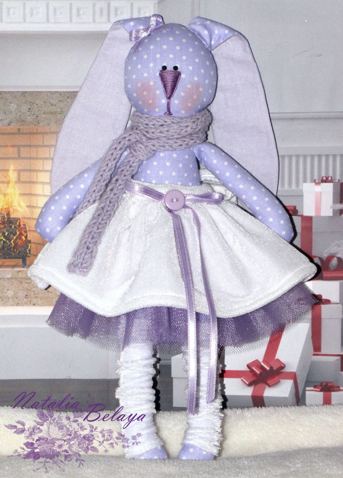 Cloth Tilda Doll Lavender Bunny Cloth Toy Stuffed Animal Rag Doll ...