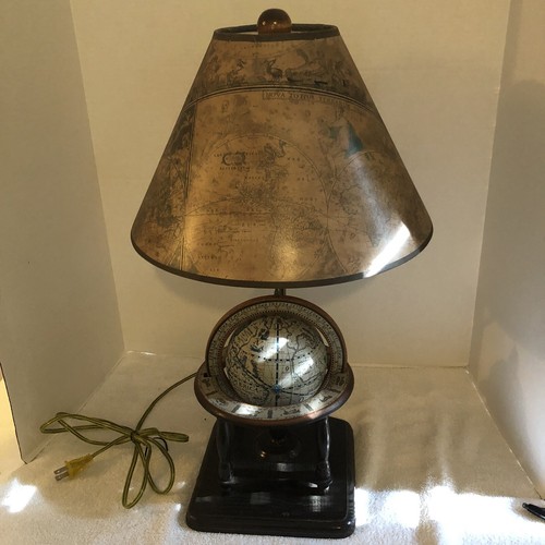 Vintage Globe Lamp /With Decorative World Maps On Original Shade. Pre ...