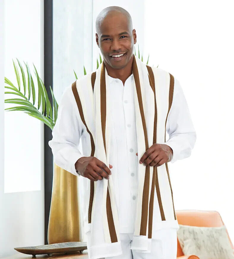 Ashro Stacy Adams Men's White Brown Spring Summer Damen Pant Set and ...