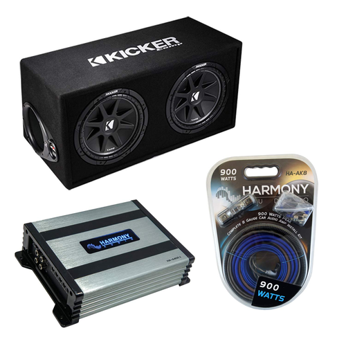 Kicker Bundle Loaded Dual 12 Ported Comp 600W Sub Box Enclosure 43DC122 ...
