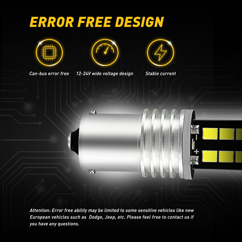 LED BA15S 1156 382 LED P21W Brake Reverse Turn Light Signal Light Bulbs ...