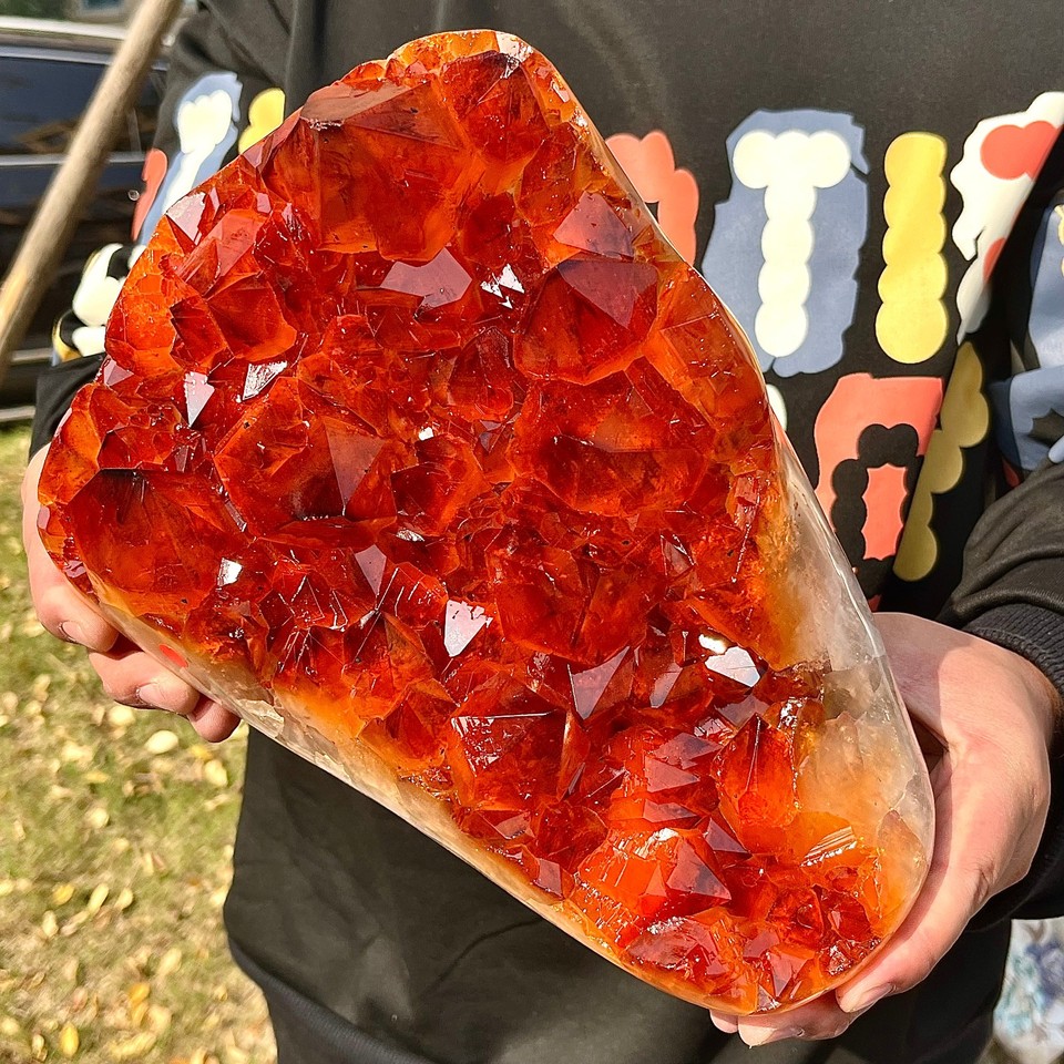 18.52LB Rare natural yellow crystal cluster flower yellow crystal block ...