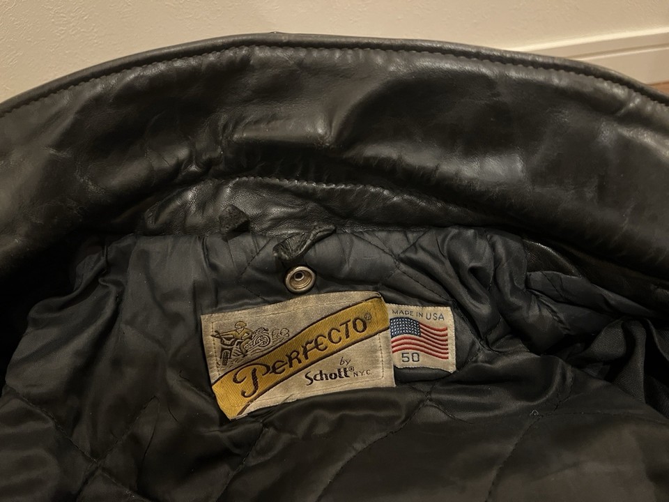 schott perfecto 618 50 double steerhide leather motorcycle jacket 641 ...