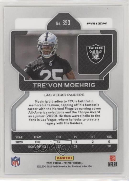2021 Panini Prizm Neon Green Pulsar Trevon Moehrig Tre'von #393 Rookie ...