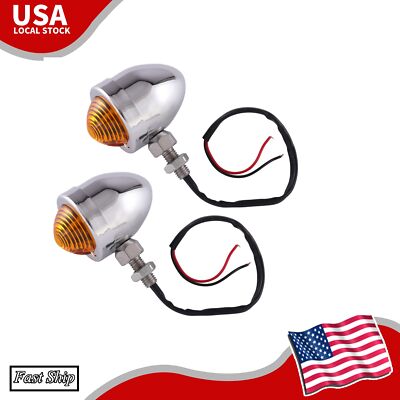 Yellow Mini Bullet Style Turn Signals for Harley Bobber Chopper | eBay