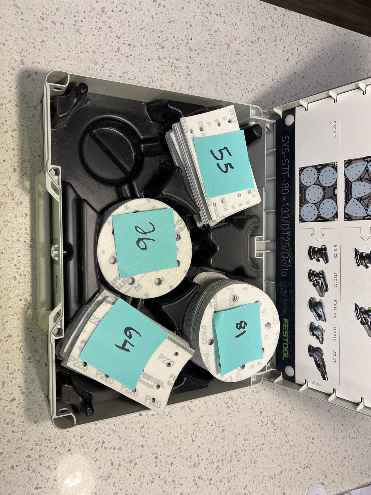 Festool 577126 SYS-STF D125 GR Abrasive Starter Set Systainer | eBay