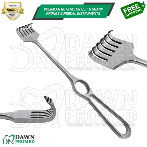 Volkman Retractor 8.5" 6 Sharp Prongs Medical Surgical Instruments ...