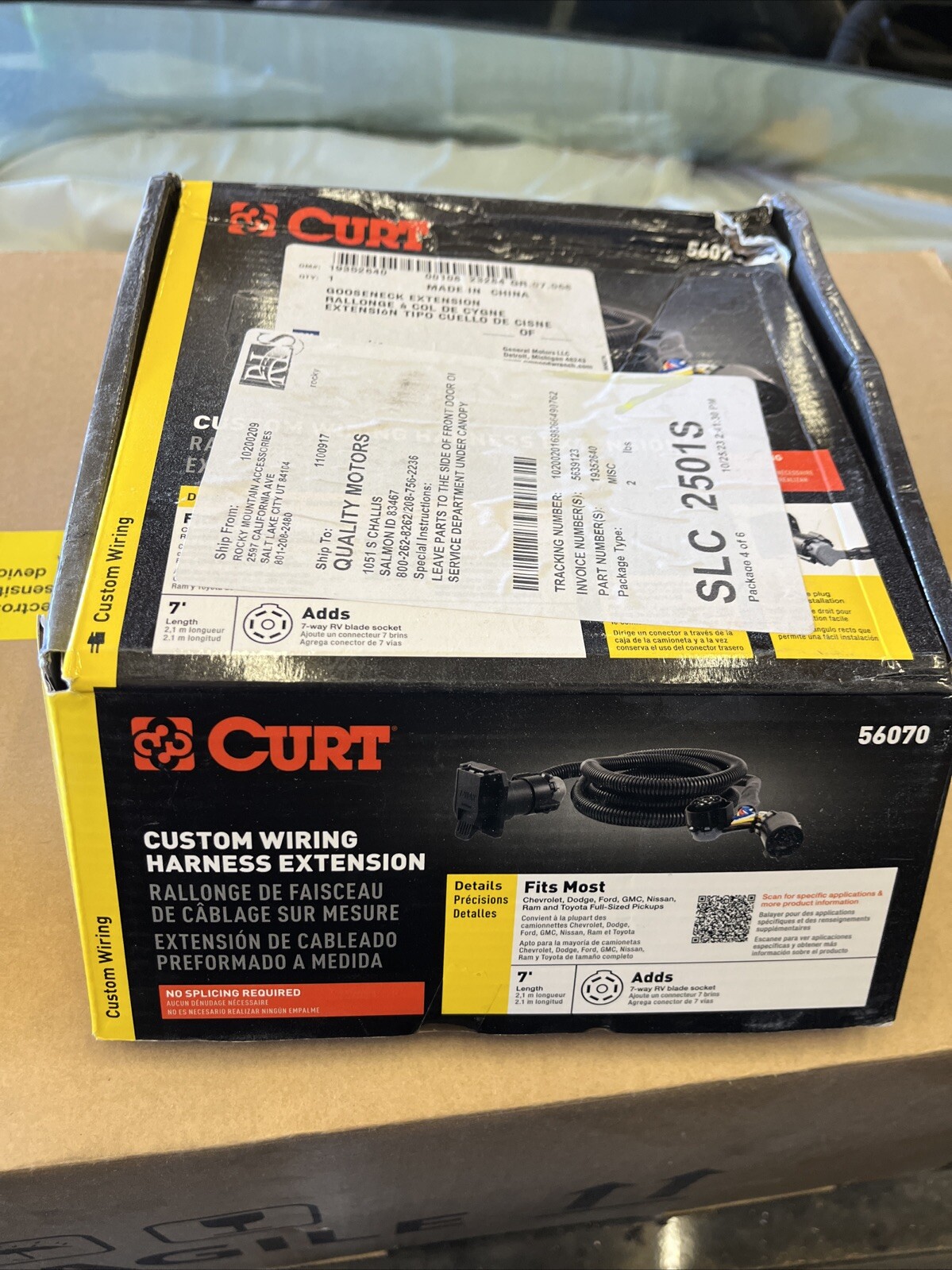 CURT 56070 Custom Wiring Harness Extension 7 Way 7’ for sale online | eBay